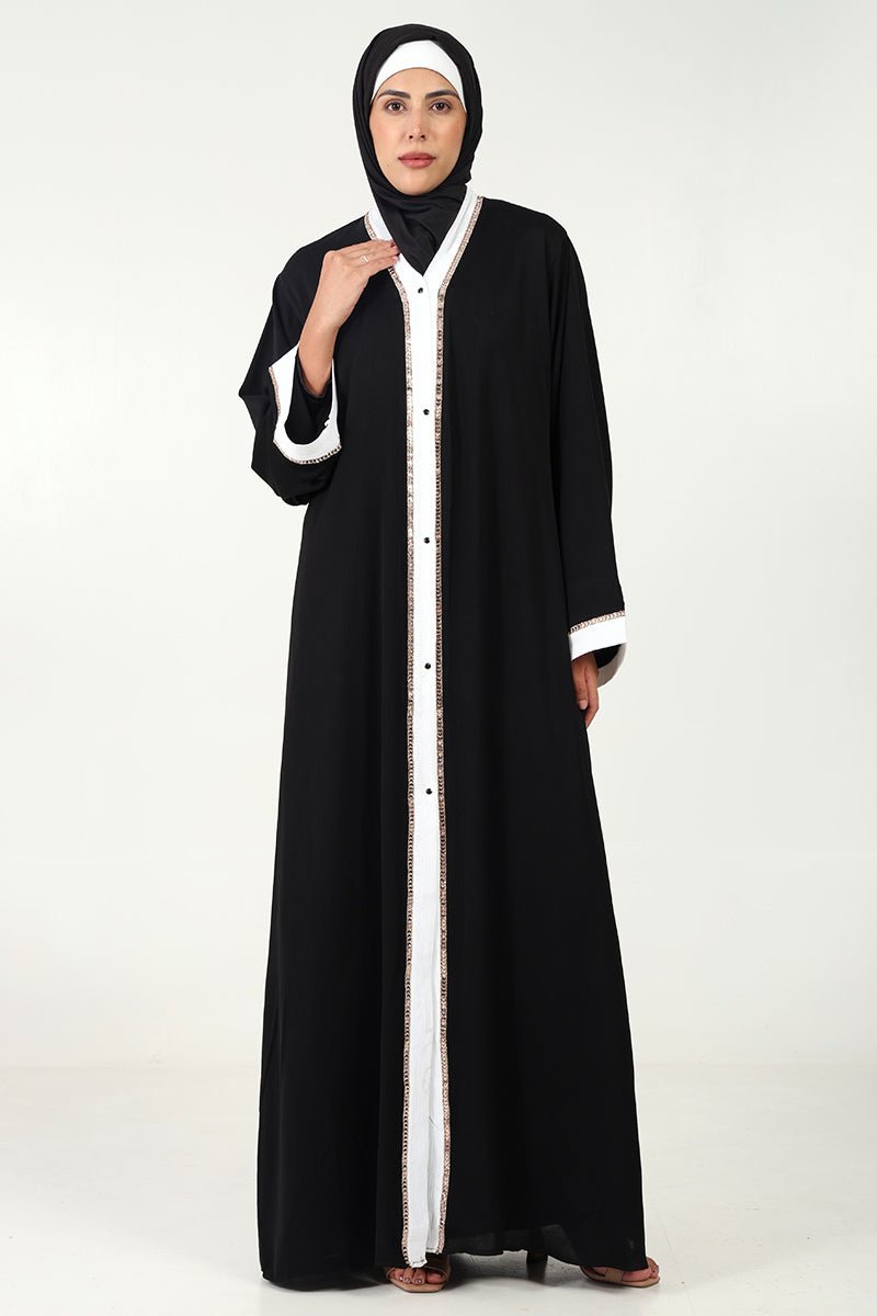 Front open zoom fabric Abaya