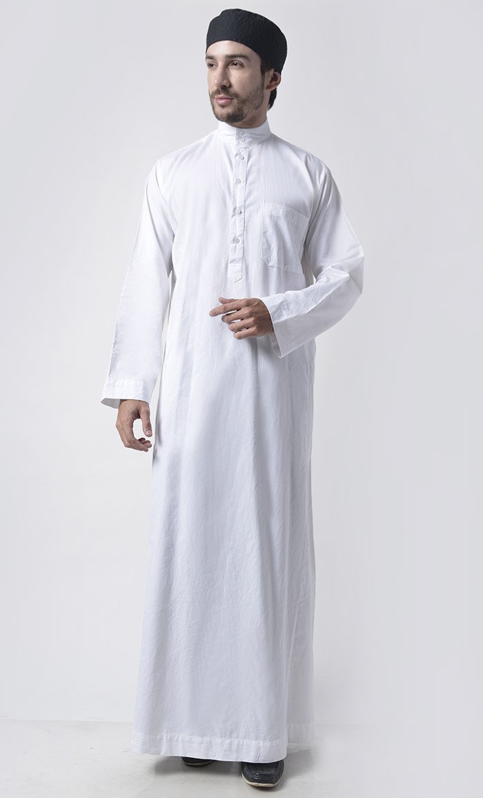 Basic Men's Traditional Thobe in White Colour