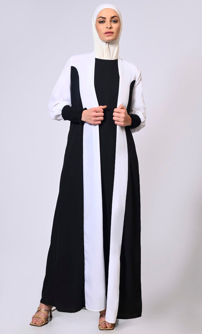 Effortlessly Stylish Princess Cut Front open Black Shrug with Lining