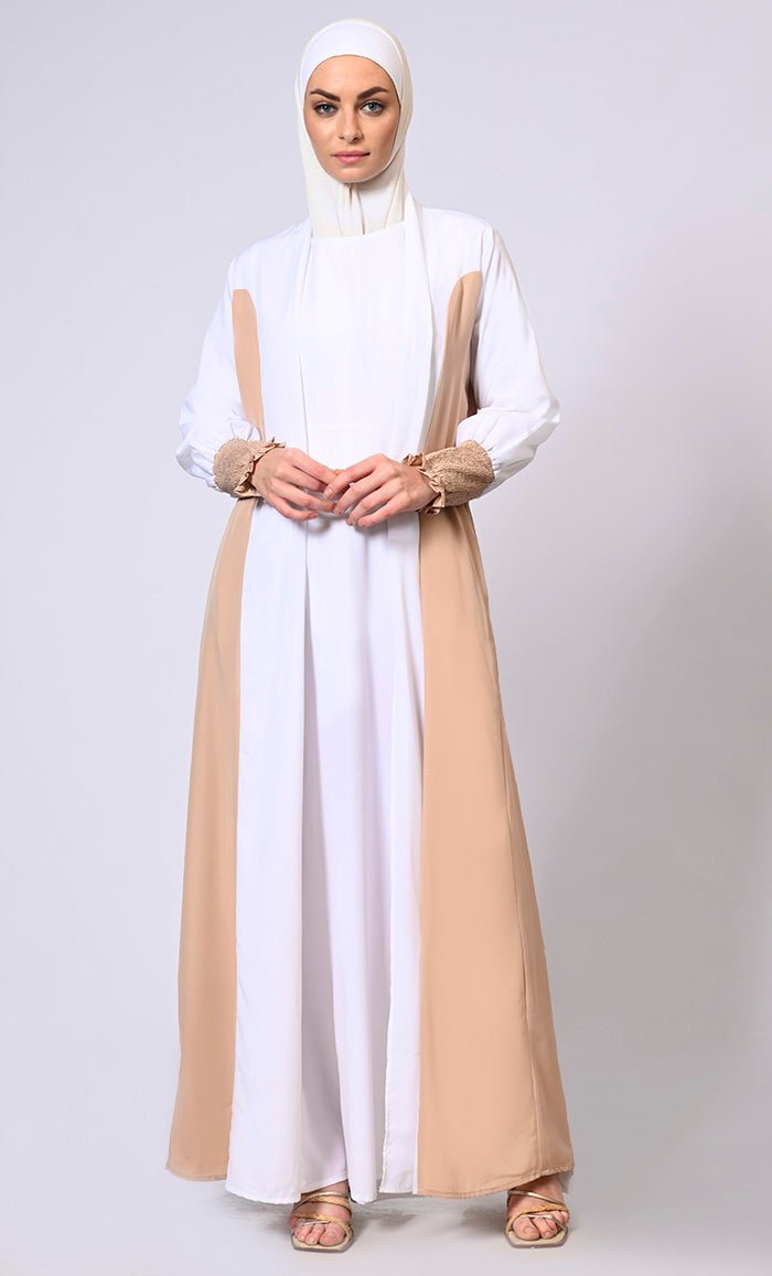 Princess Cut Front open Sand Shrug with inner and pockets
